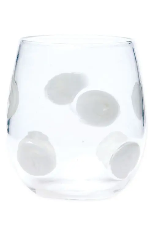 VIETRI Drop Stemless Wine Glass - White