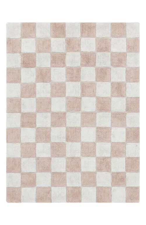 LORENA CANALS Tiles Washable Cotton Blend Rug - Rose Natural