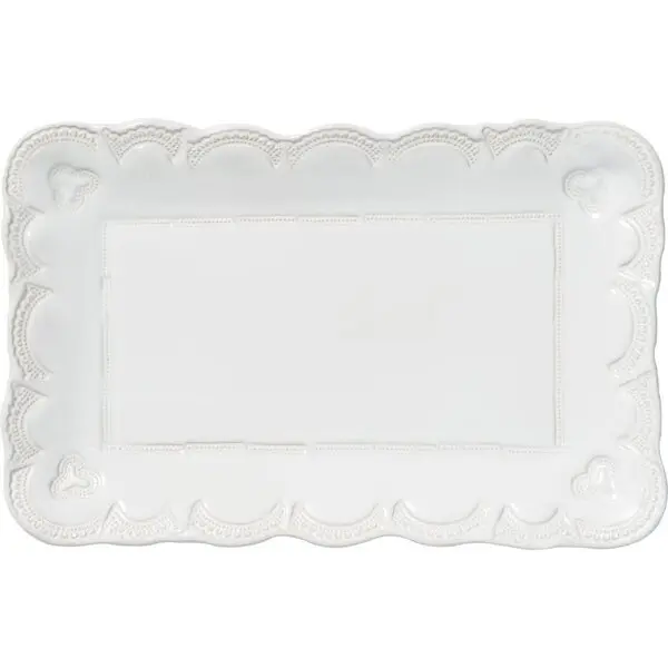 VIETRI Incanto Stone Lace Small Serving Platter - White