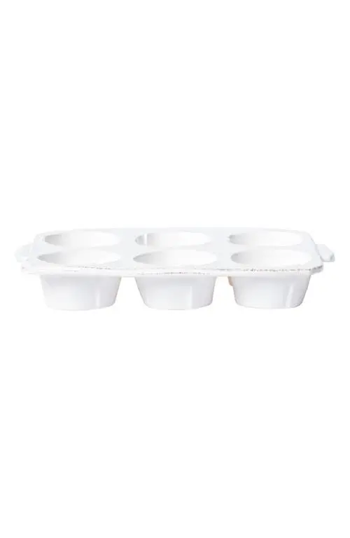 VIETRI Lastra Stoneware Muffin Tray - White