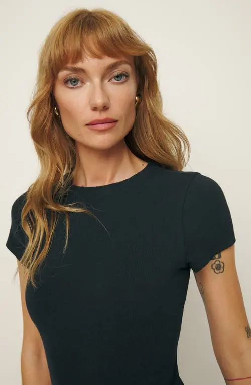 Reformation Nadia Organic Cotton Knit Minidress In Black - 40% Off |  Editorialist