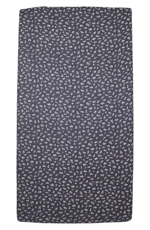 L'OVEDBABY Branch Print Fitted Organic Cotton Crib Sheet - Dusk Leaves