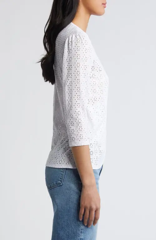 Loveappella Eyelet Wrap Top