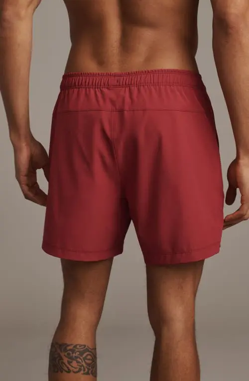 RHONE 5.5-inch Water Repellent Swim Trunks - Red Brick