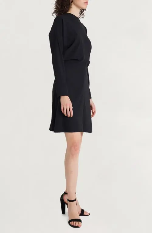 Luxely Long Sleeve Fit & Flare Dress In Black - 30% Off | Editorialist