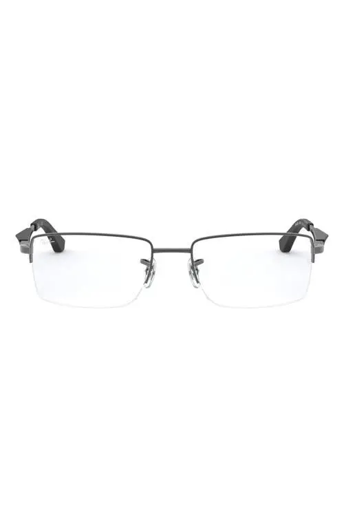 Ray-ban 53mm Semi Rimless Rectangular Eyeglasses - Gunmetal