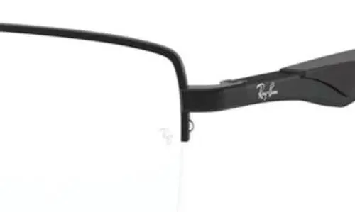 Ray-ban 53mm Semi Rimless Rectangular Eyeglasses - Matte Black