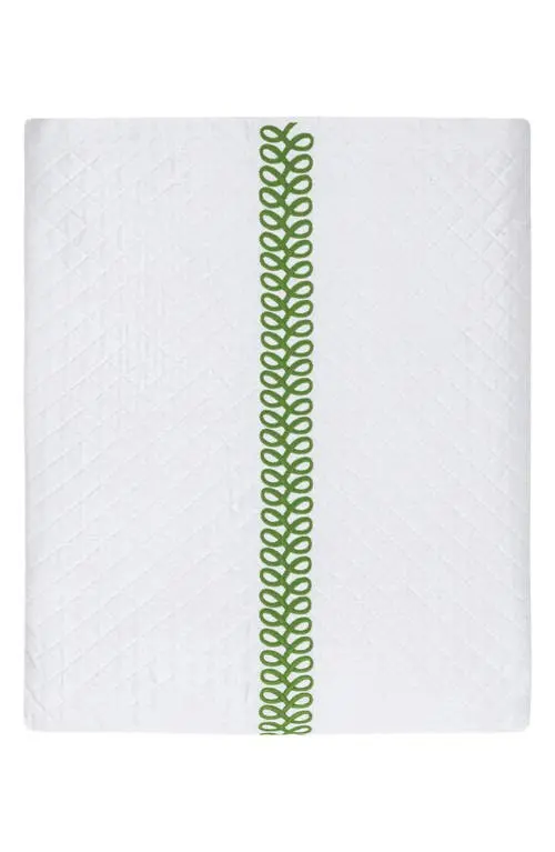 MATOUK Astor Braid Matelassé Coverlet - Grass