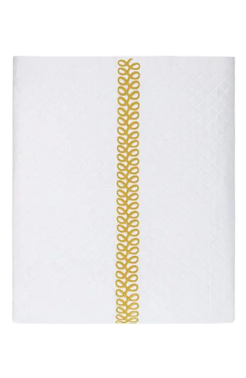 MATOUK Astor Braid Matelassé Coverlet - Lemon