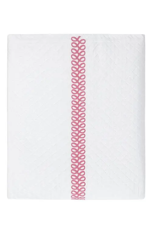 MATOUK Astor Braid Matelassé Coverlet - Peony