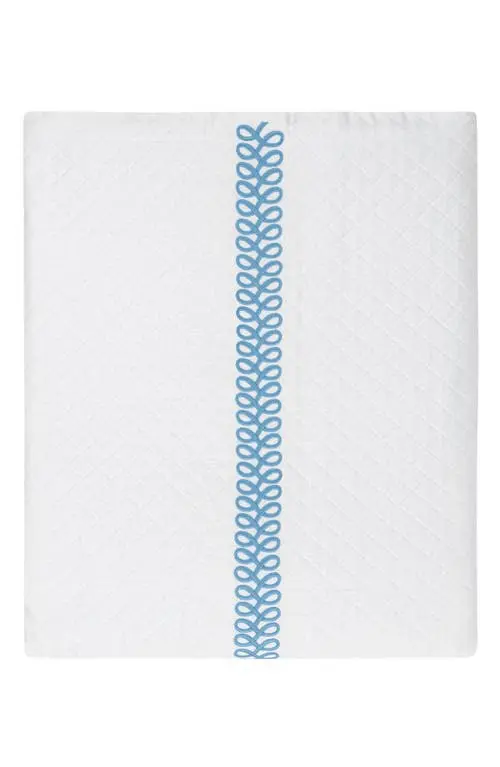 MATOUK Astor Braid Matelassé Coverlet - Sky