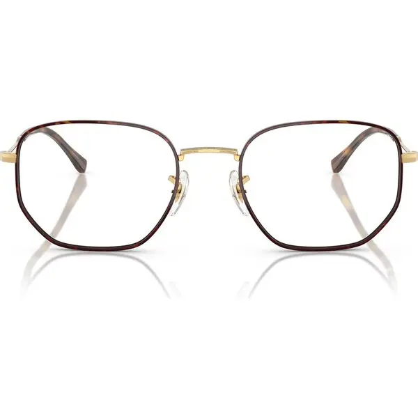 Ray-ban 53mm Octagon Eyeglasses - Gold Havana