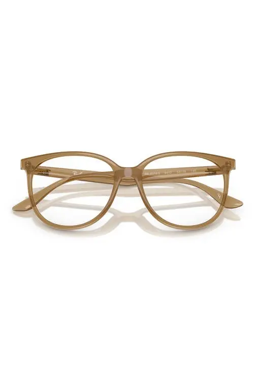 Ray-ban 52mm Square Optical Glasses - Light Brown