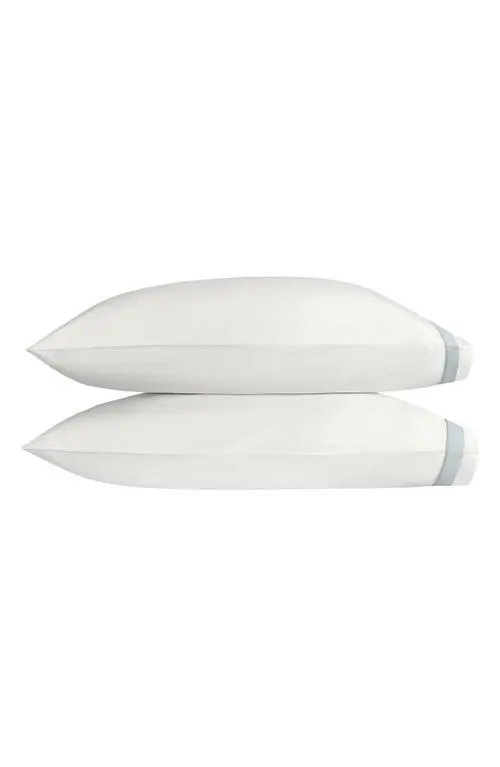 MATOUK Ambrose Set Of 2 600 Thread Count Pillowcases - Bone/ Pool