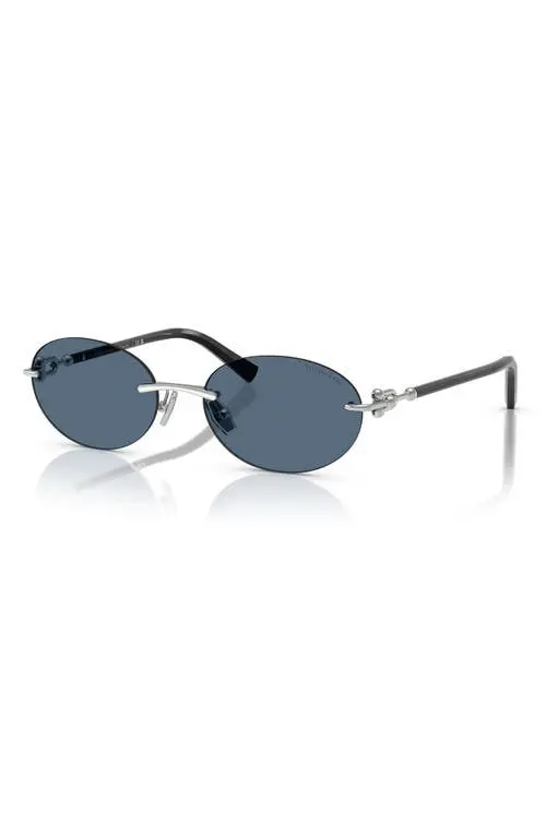 Tiffany & Co. 56mm Oval Sunglasses - Silver