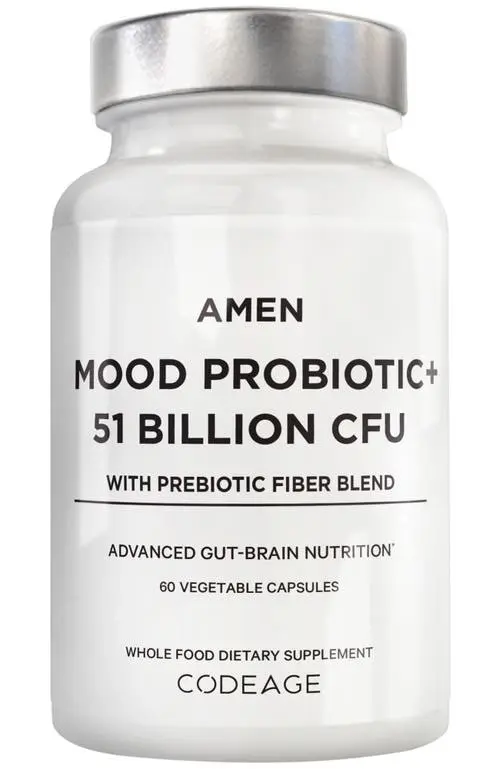 CODEAGE Amen Mood Probiotic 51 Billion Cfus + Prebiotics Supplement - White