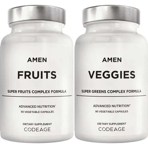 CODEAGE Amen Fruits + Veggies Vitamins Bundle - White