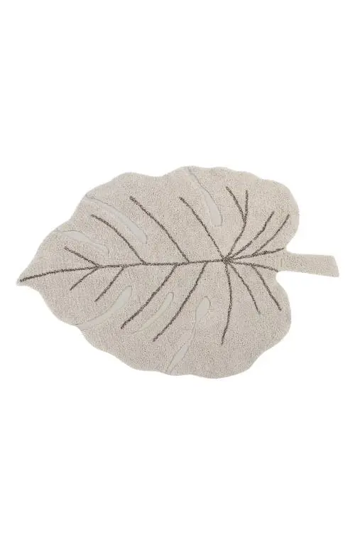 LORENA CANALS Monstera Leaf Washable Area Rug - Natural Soil Brown