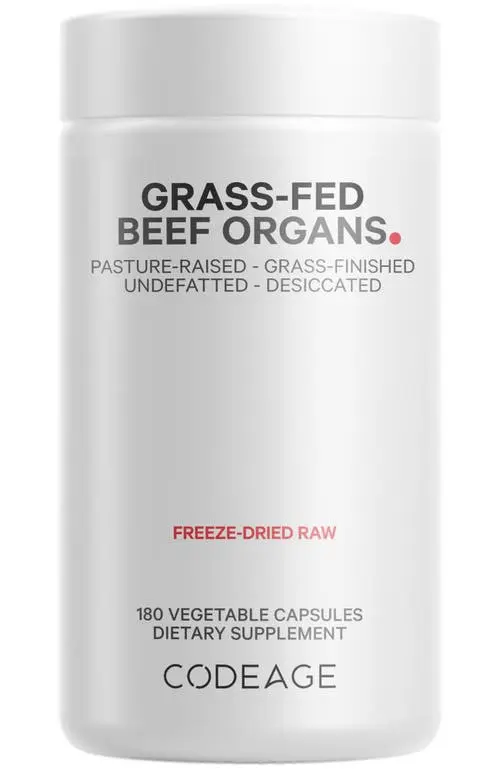 CODEAGE Grass-fed Beef Organs Glandulars Supplement - White