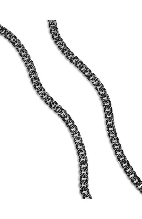 David Yurman Sterling Silver Curb Chain Necklace With Black Diamonds - Sterling Silver/ Black Diamond