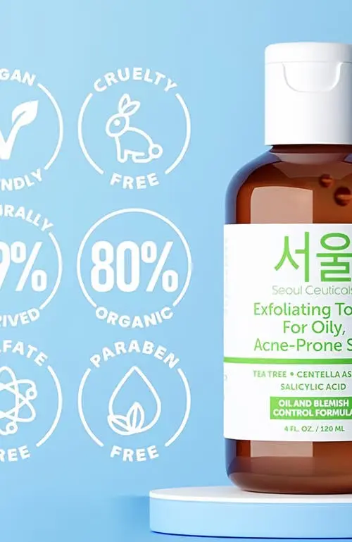 SEOUL CEUTICALS Korean Skincare Exfoliating Toner For Oily - Clear