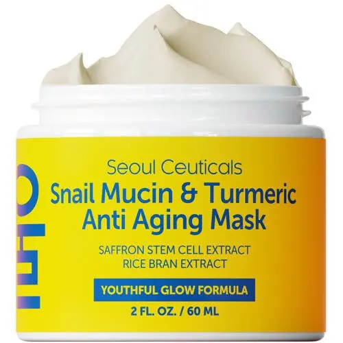 SEOUL CEUTICALS Korean Skincare Snail Mucin & Turmeric Anti Aging Mask - Clear