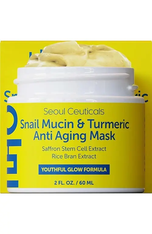 SEOUL CEUTICALS Korean Skincare Snail Mucin & Turmeric Anti Aging Mask - Clear