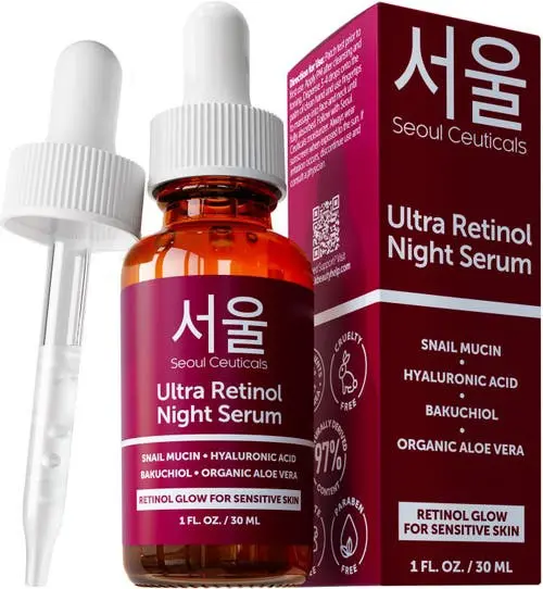 SEOUL CEUTICALS Korean Skincare Ultra Retinol Night Serum - Clear