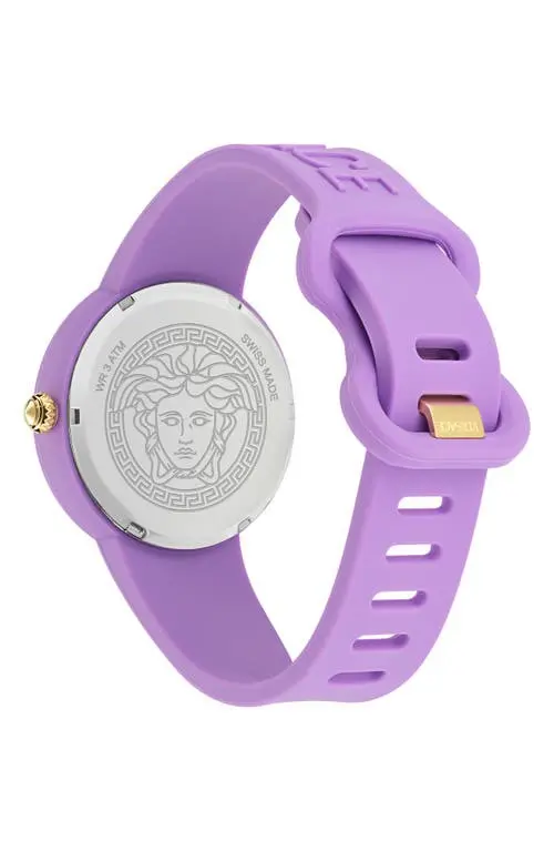 Versace Medusa Pop Silicone Strap Watch - Purple