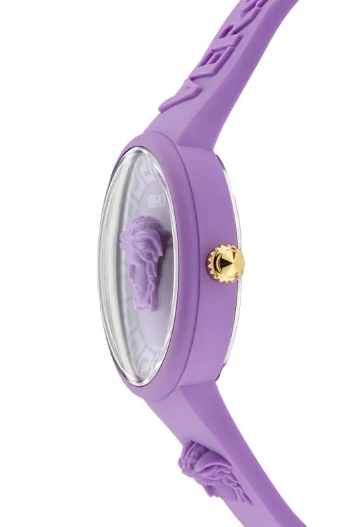 Versace Medusa Pop Silicone Strap Watch - Purple