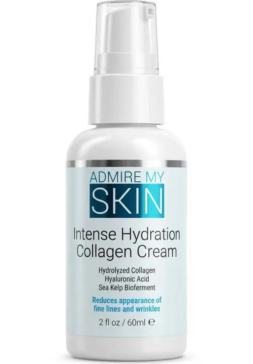 ADMIRE MY SKIN Intense Hydration Collagen Cream Hyaluronic Acid Anti Aging Moisturizer - Clear