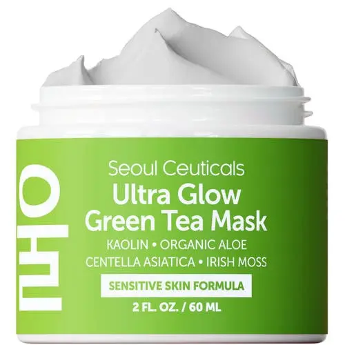 SEOUL CEUTICALS Ultra Glow Korean Skincare Green Tea Mask - Clear