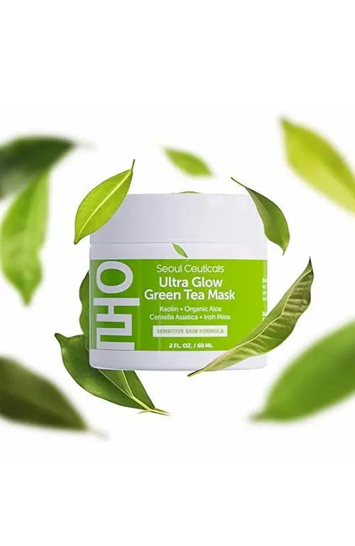SEOUL CEUTICALS Ultra Glow Korean Skincare Green Tea Mask - Clear