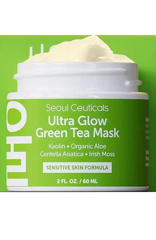 SEOUL CEUTICALS Ultra Glow Korean Skincare Green Tea Mask - Clear
