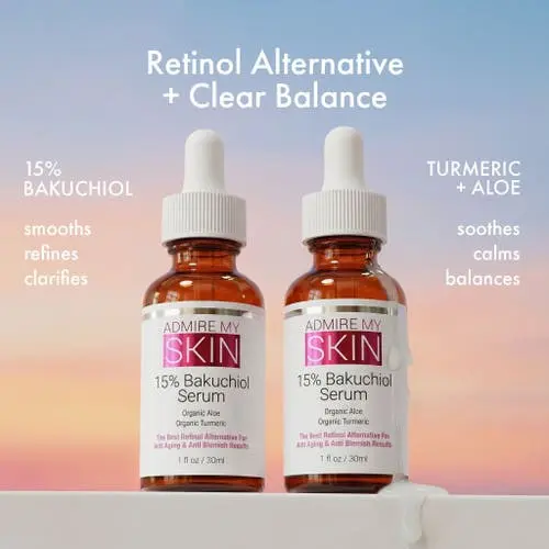 ADMIRE MY SKIN 15% Bakuchiol Serum Natural Retinol Alternative - Clear