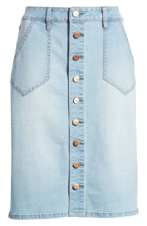1822 Denim Button Front Denim Skirt - Colette