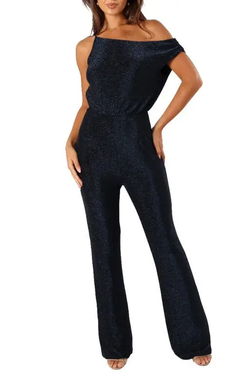 PETAL & PUP Heather Sparkle Jumpsuit - Navy