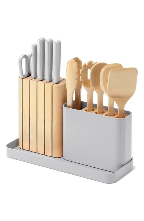 CARAWAY 14-piece Knife & Utensils Prep Set - Gray