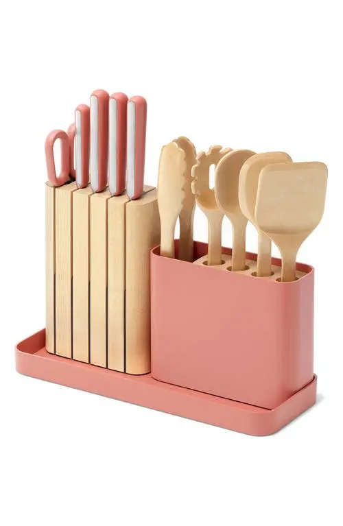 CARAWAY 14-piece Knife & Utensils Prep Set - Perracotta