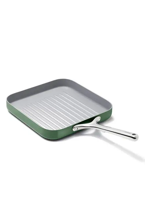 CARAWAY 11" Ceramic Nonstick Square Grill Pan - Sage
