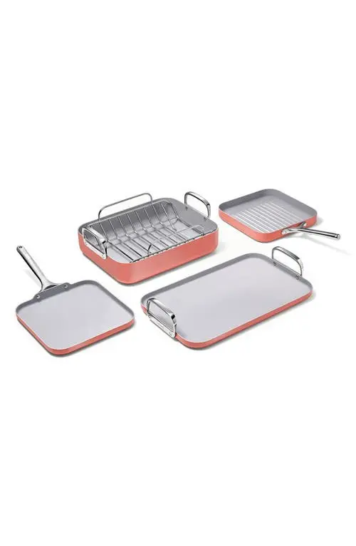 CARAWAY 5-piece Ceramic Nonstick Cookware Set - Perracotta