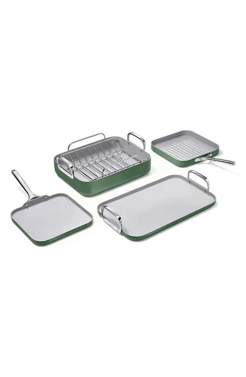 CARAWAY 5-piece Ceramic Nonstick Cookware Set - Sage