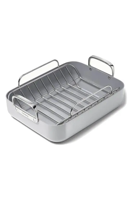 CARAWAY Ceramic Nonstick Roasting Pan & Wire Rack - Gray