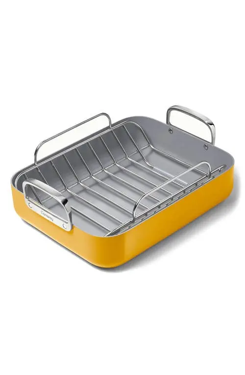 CARAWAY Ceramic Nonstick Roasting Pan & Wire Rack - Marigold