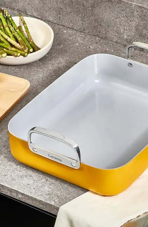CARAWAY Ceramic Nonstick Roasting Pan & Wire Rack - Navy