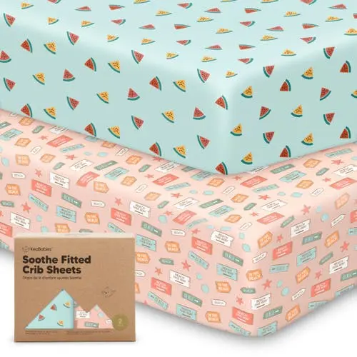 KEABABIES Soothe Fitted Crib Sheet - Beach Day