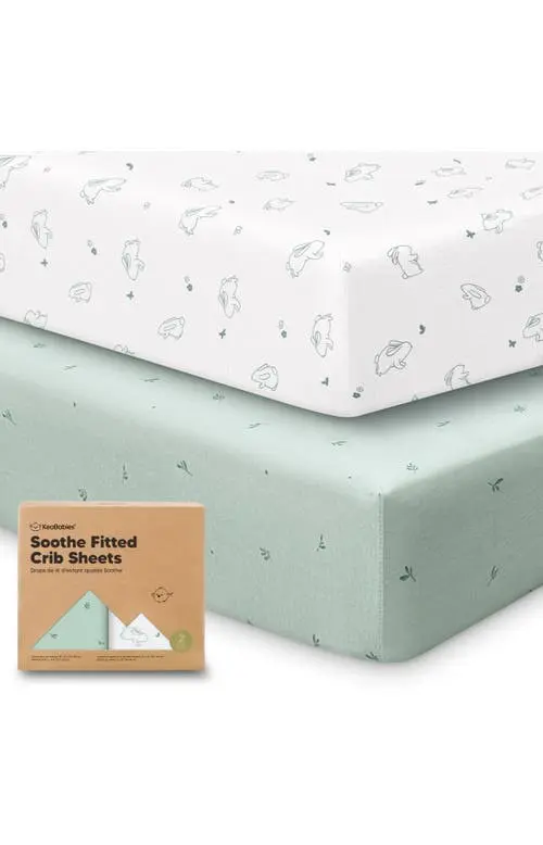 KEABABIES Soothe Fitted Crib Sheet - Bunnies