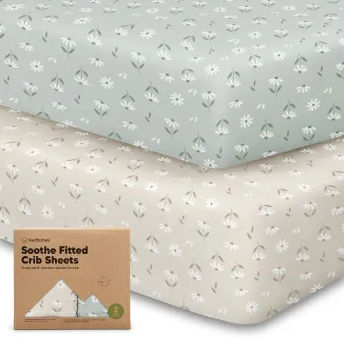 KEABABIES Soothe Fitted Crib Sheet - Daisies