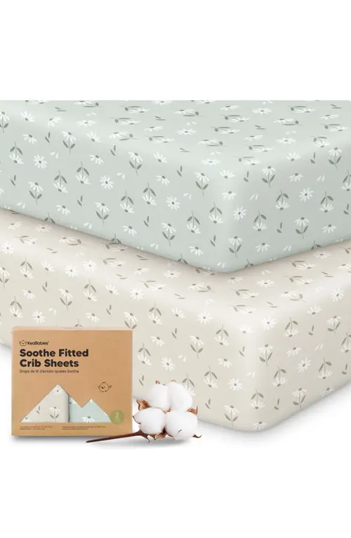 KEABABIES Soothe Fitted Crib Sheet - Daisies