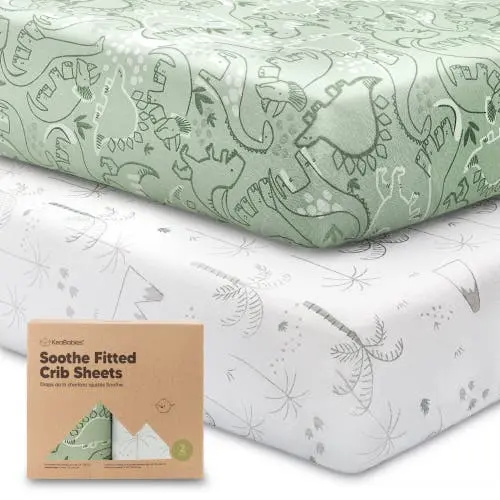 KEABABIES Soothe Fitted Crib Sheet - Dinodood